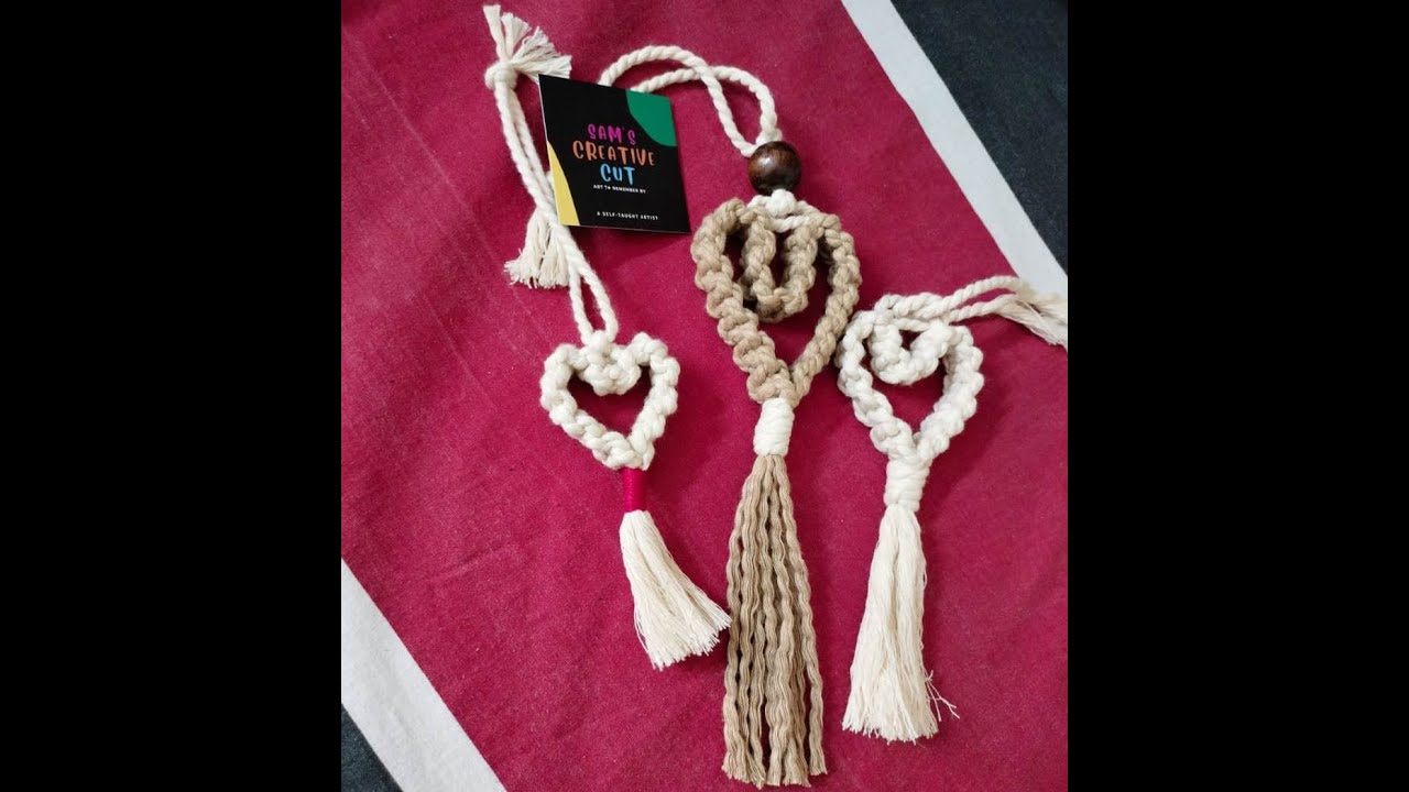 MACRAME CAR HANGING HEART #diycraft #macrame #macrametutorial - YouTube