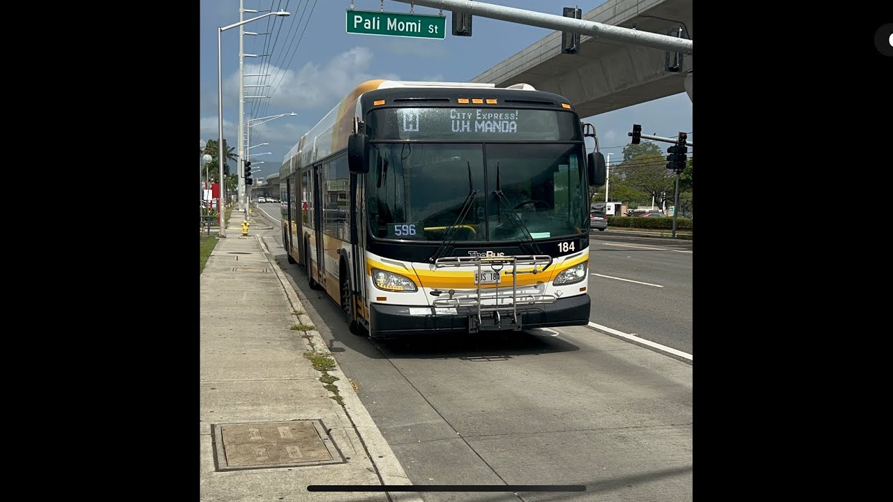 Thebus Honolulu Bus' 184 New Flyer XDE60 Route A CityExpress! U.H. Manoa - YouTube