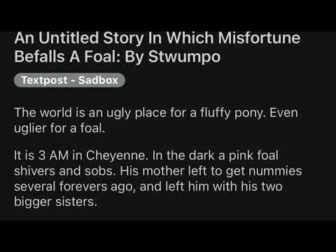 “Misfortune Befalls A Foal” by Stwumpo, (dub by gayroommate) fluffy ...
