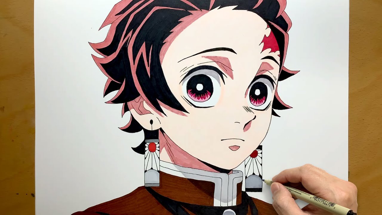 How to draw Tanjiro Kamado from Demon Slayer: Kimetsu no Yaiba Hashira ...