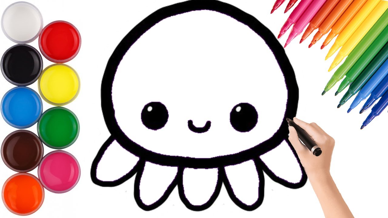 How to Draw Cute Octopus Easy - YouTube
