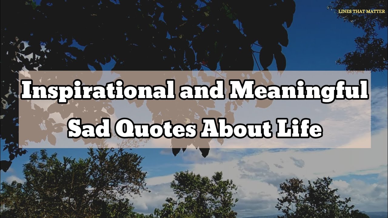 Inspirational and Meaningful Sad Quotes About Life | Lines That Matter ...