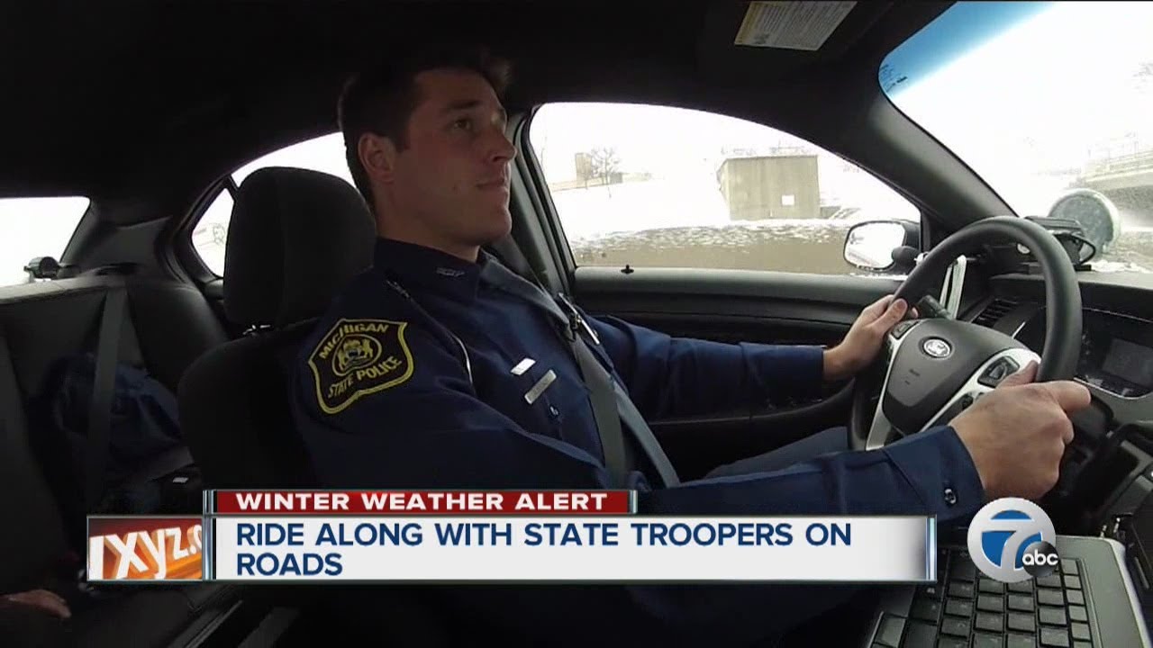 Ride along with state troopers during winter storm - YouTube