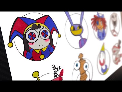 Drawing The Amazing Digital Circus | All Characters Icons - YouTube