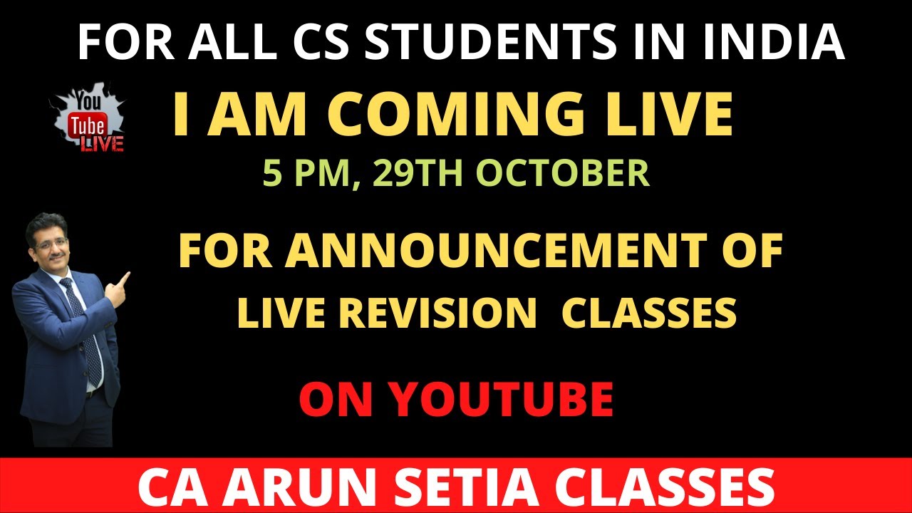 ANNOUNCEMENT FOR LIVE REVISION CLASSES - YouTube