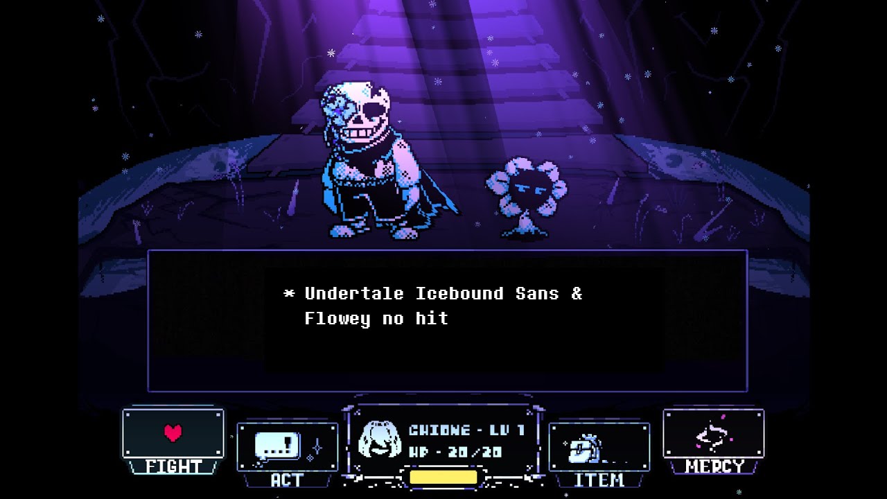 Icebound Sans and Flowey no hit - YouTube