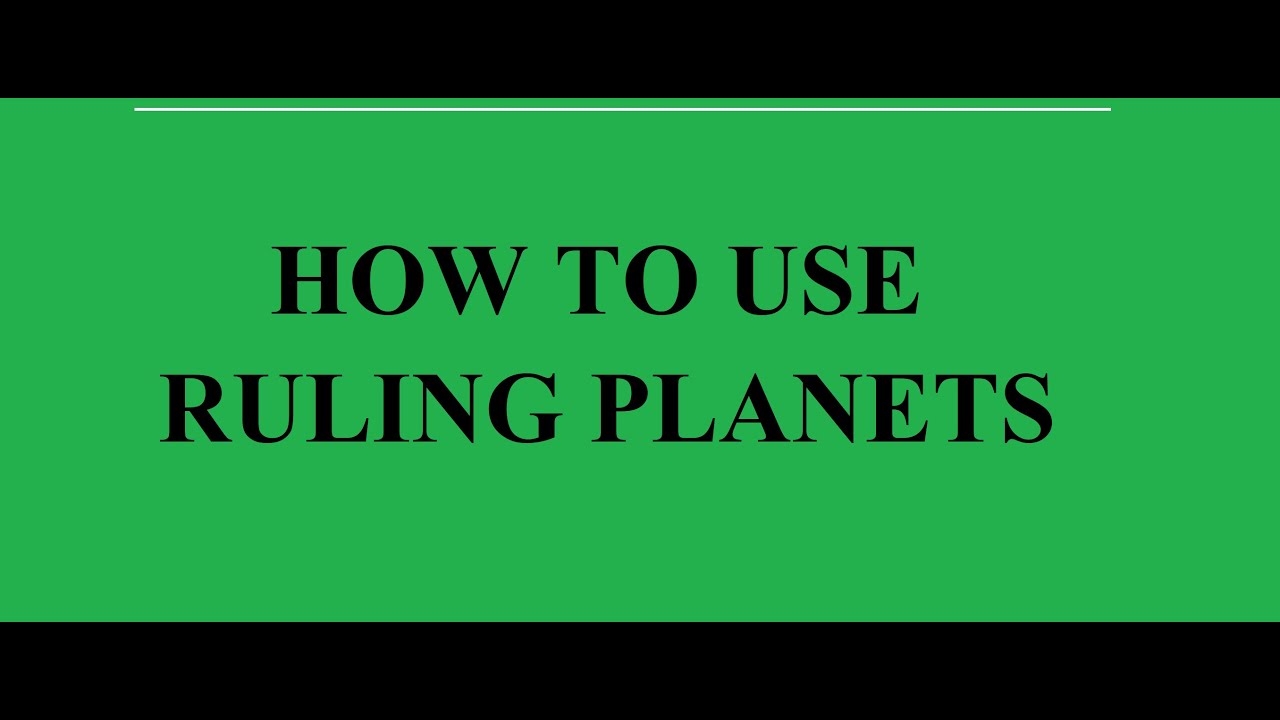 HOW TO USE RULING PLANETS IN KP - YouTube