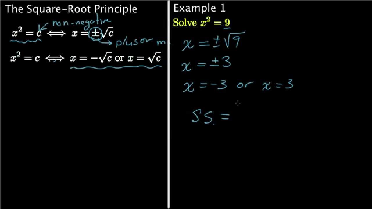 Square Root Principle YouTube Square Root Principle YouTube