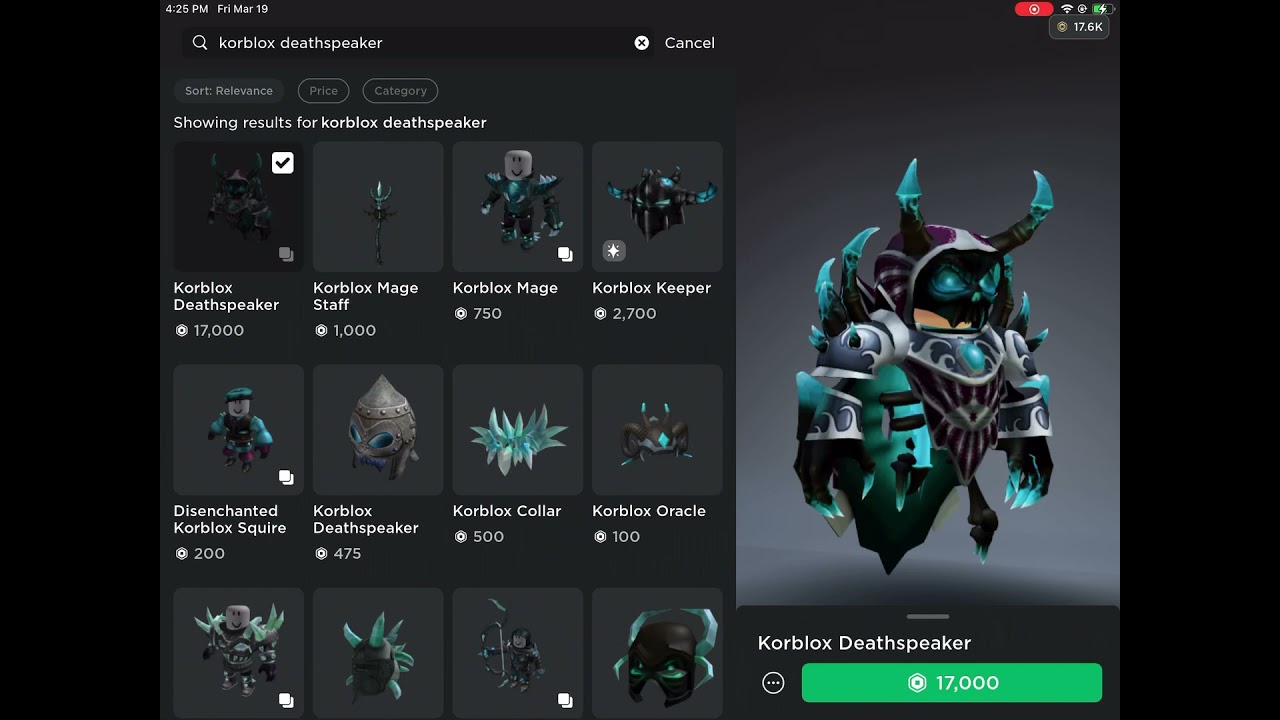 BUYING MY DREAM OUTFIT ( KORBLOX DEATHSPEAKER) - YouTube