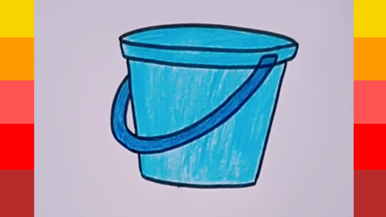 How To Draw A Bucket Step By Step For Kids And Toddlers. // Bucket ...