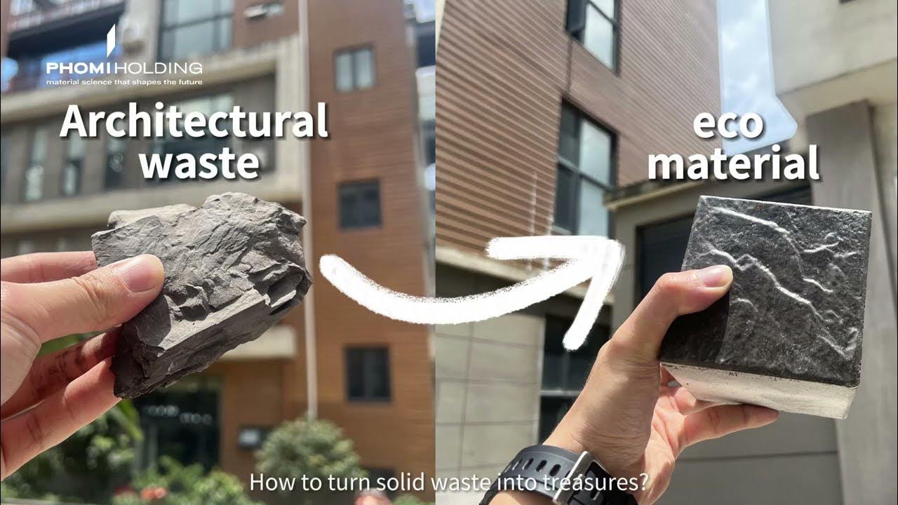 Turns construction waste into green building blocks - YouTube