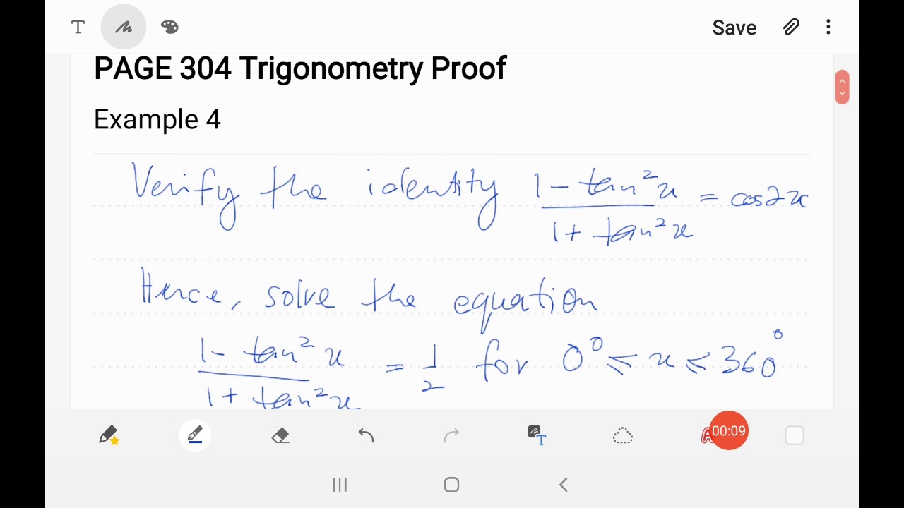 MAT133 PAGE 304 Example 4 Trigonometry Proof - YouTube