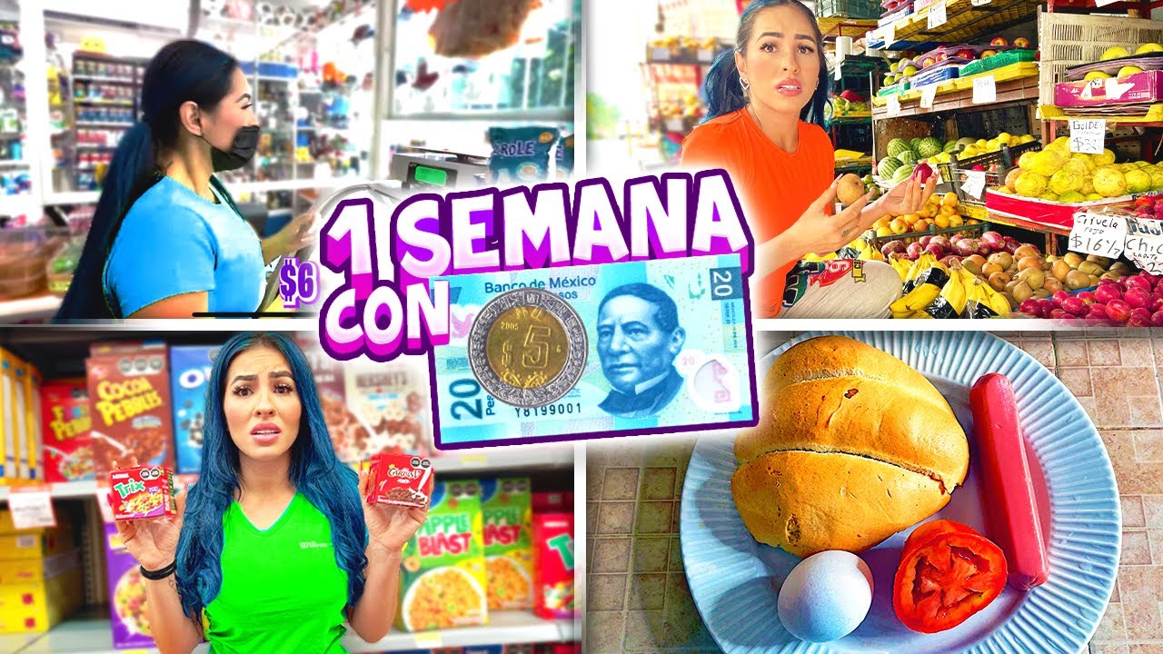 COMIENDO UNA SEMANA CON SOLO 25 PESOS *En tiempos muy difíciles* 😰😭 | Karla Bustillos - YouTube