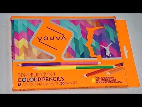 Youva premium 2 in 1 colour pencils review - YouTube