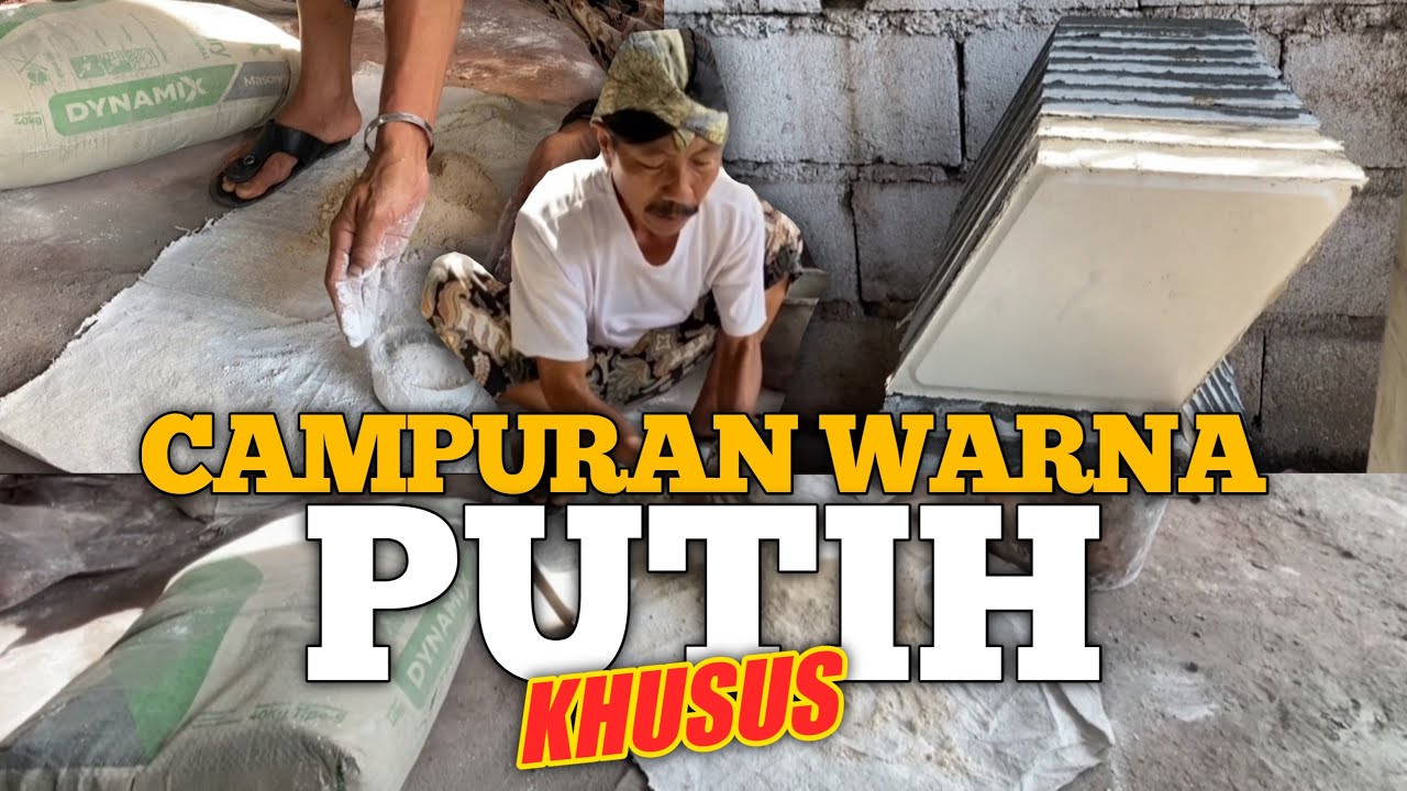 Pencampuran pewarna paving pres khusus untuk "WARNA PUTIH". - YouTube