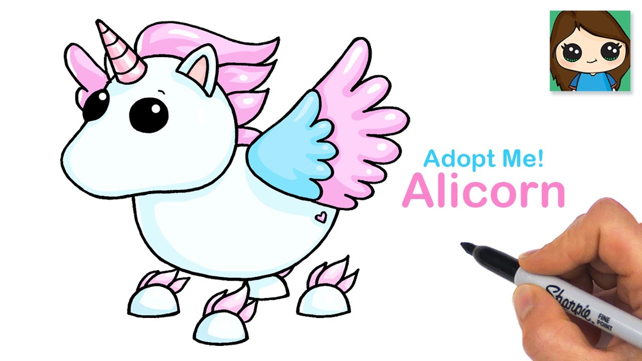 How to Draw an Alicorn | Winged Unicorn | Roblox Adopt Me Pets - YouTube
