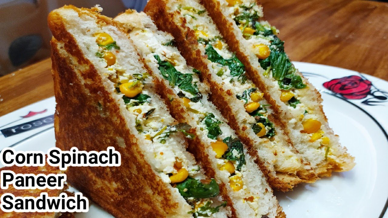 Corn Spinach & Paneer Sandwich | పన్నీర్ శాండ్‌విచ్ |Healthy Snack ...