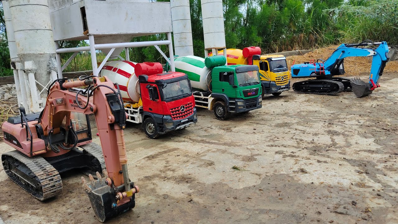 MOBIL TRUK MOLEN COR MIXER, MOBIL MOBILAN REMOT RC NGECOR JALAN DESA ...
