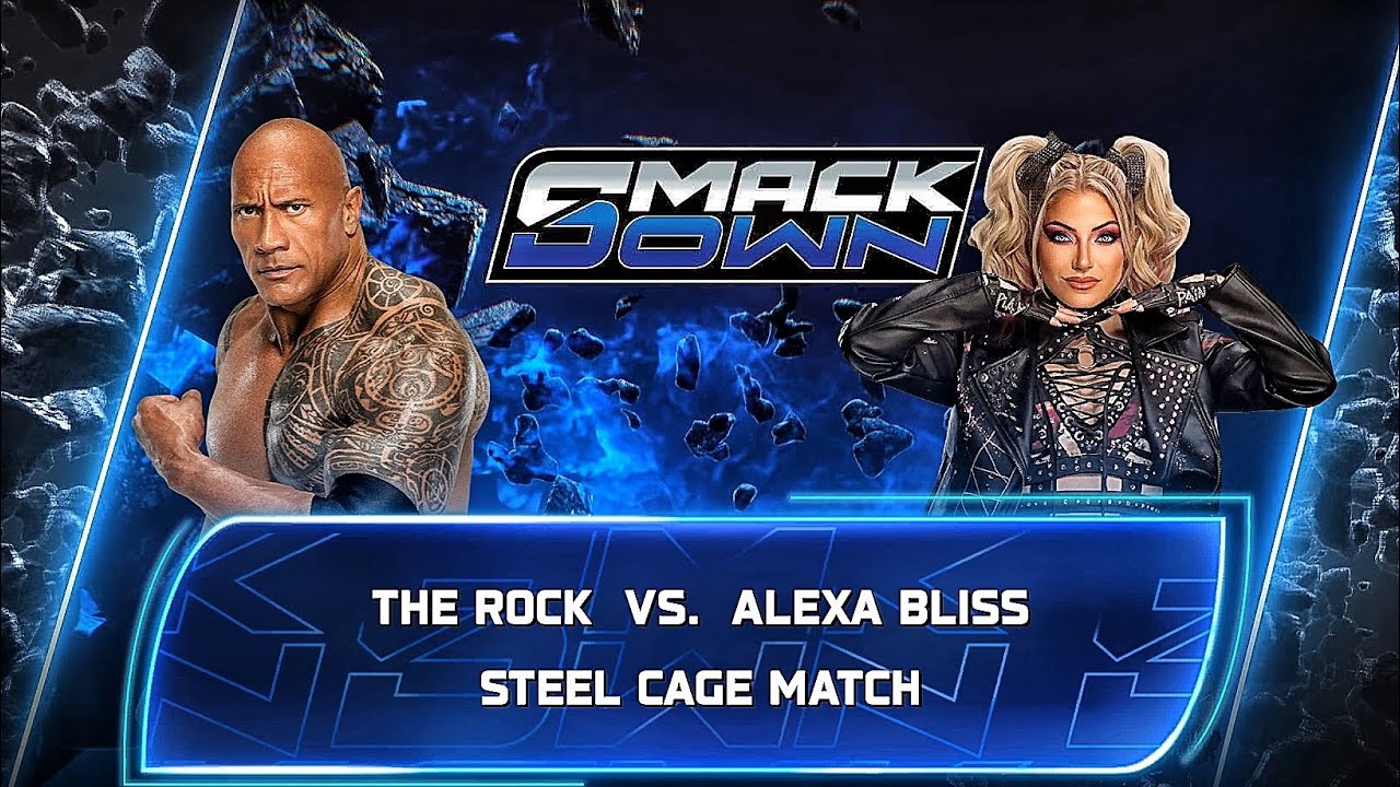 The Rock Vs Alexa Bliss - Steel Cage Match At WWE Smackdown - YouTube