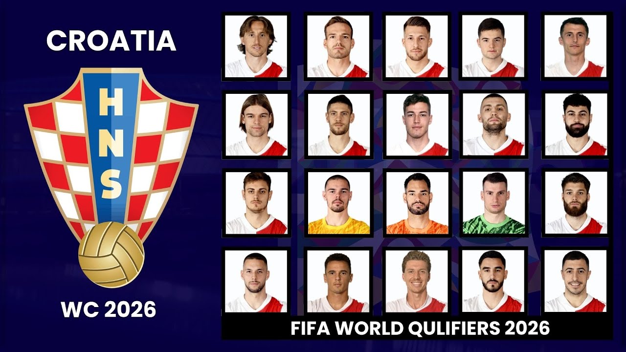 CROATIA OFFICIAL SQUAD, FOR FIFA WORLD CUP QUALIFIERS 2026 ZONA EUROPA ...