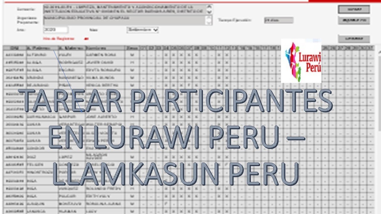 TAREAR PARTICIPANTES EN LURAWI PERU – LLAMKASUN PERU - YouTube