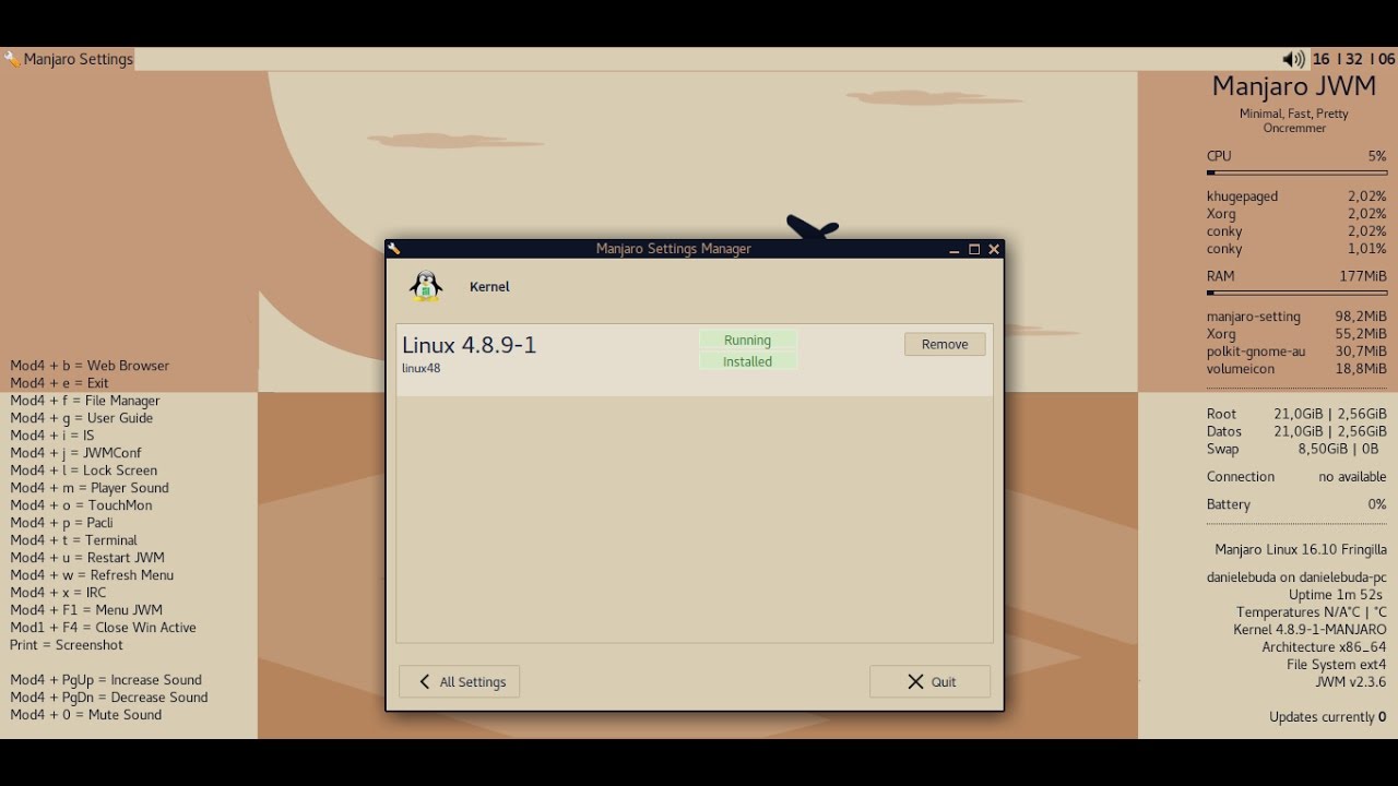 Manjaro JWM 17 Dev - YouTube