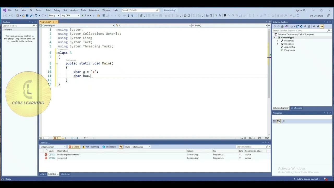 C# | Char functions 'ToUpper()' | CodeLearning - YouTube