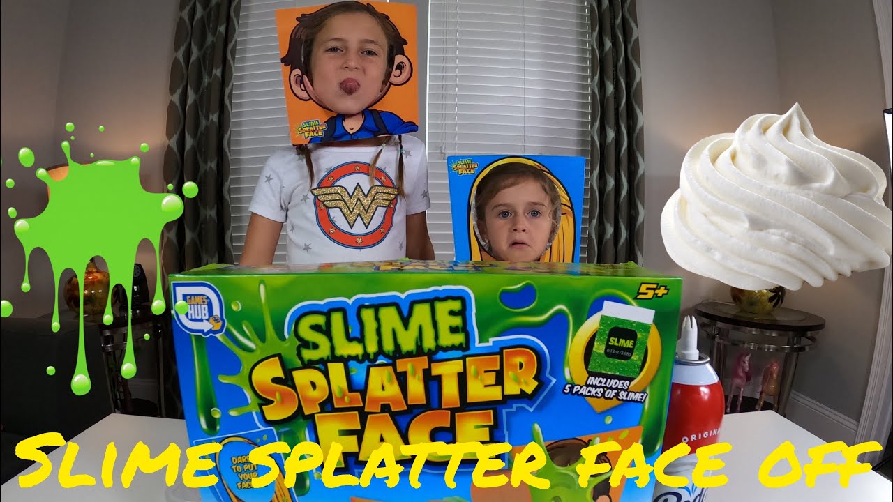 Slime Splatter Face Game Sister Challenge! Whipped Cream Pie In The ...