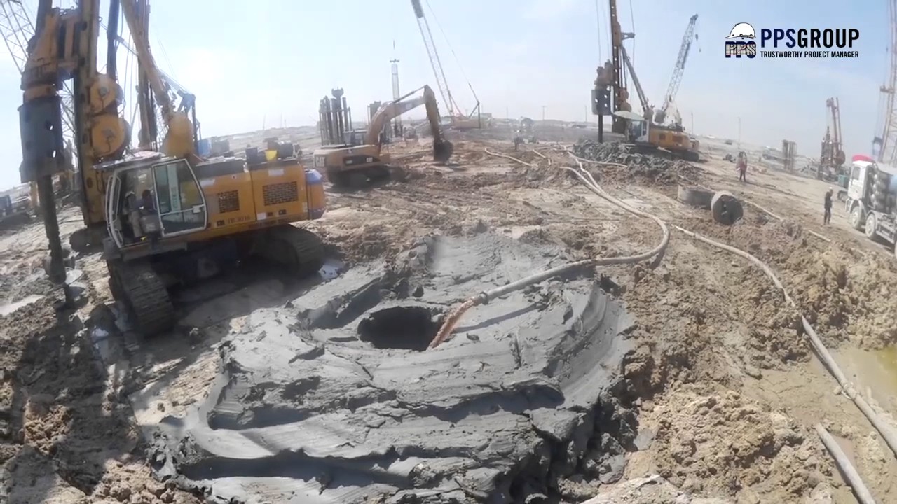 Construction Method Diaphragm wall prepared - YouTube