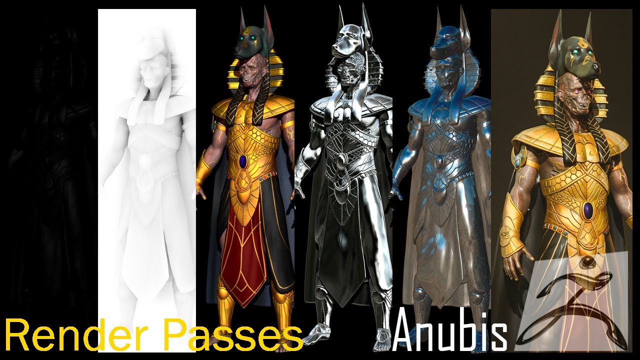 Anubis Fan Art - Render Passes - YouTube
