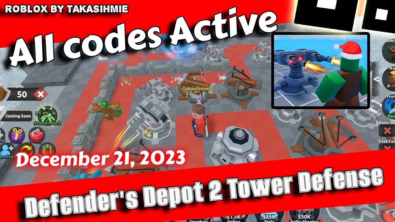 All Codes Active Defender's Depot 2 Tower Defense Roblox, December 21 ...