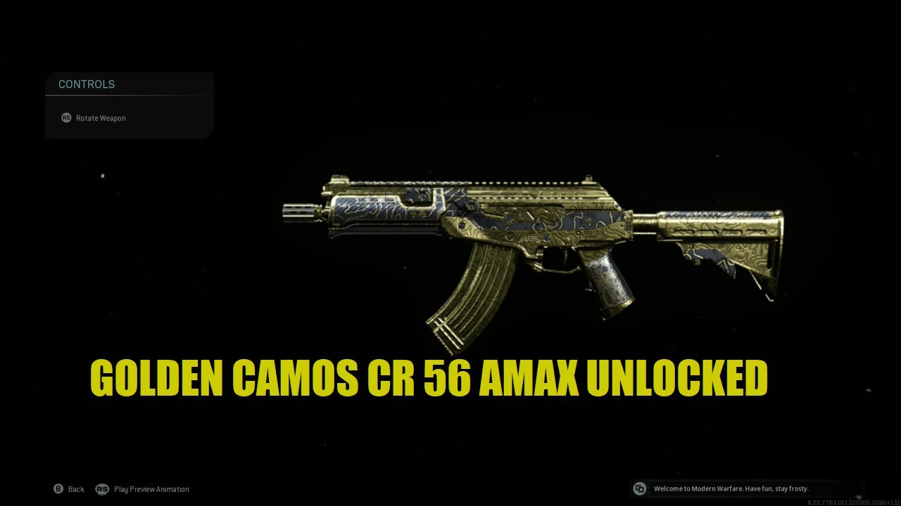 Call of Duty Modern Warfare CR 56 AMAX Golden Camos Unlocked - YouTube