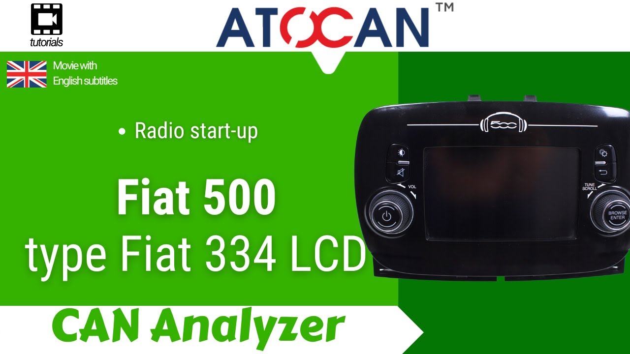 Radio start-up Fiat 500 | type: Fiat 334 LCD | CAN Analyzer - YouTube