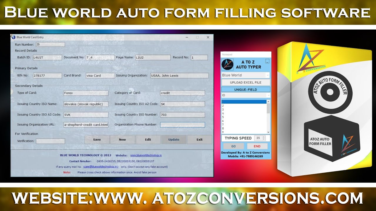 How to download Blue World form filling auto typer software | - YouTube