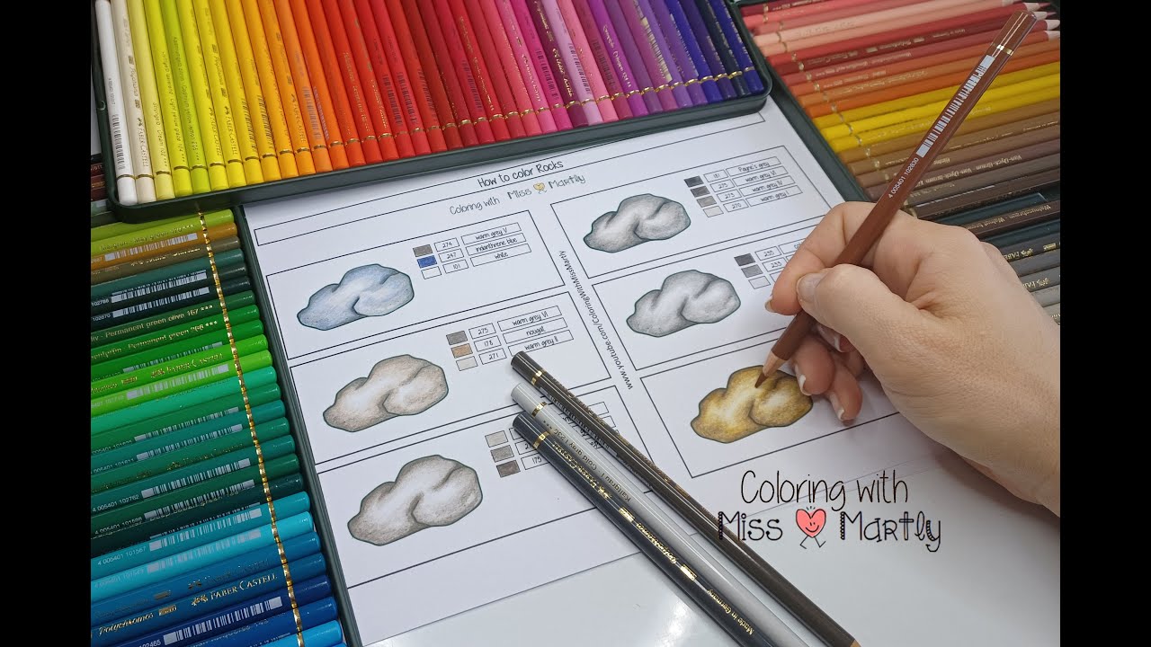 How to color ROCKS | Polychromos Combinations - YouTube