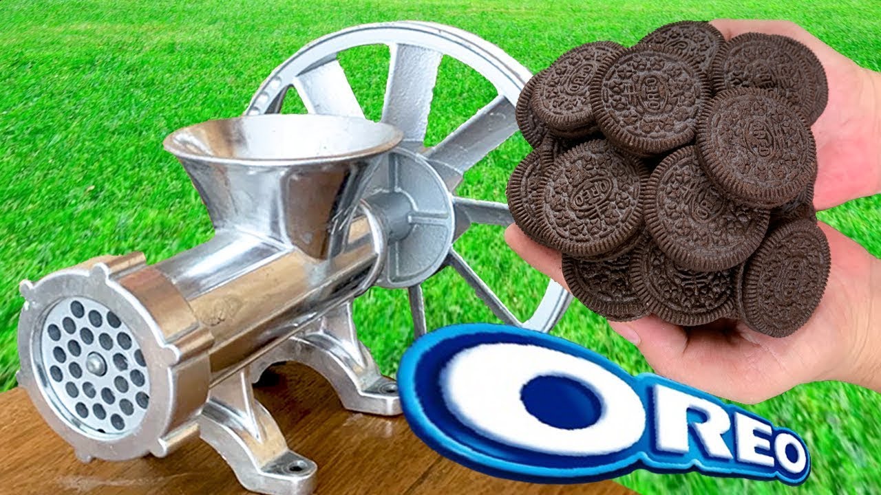 EXPERIMENT COLORFUL OREO VS MEAT GRINDER - YouTube