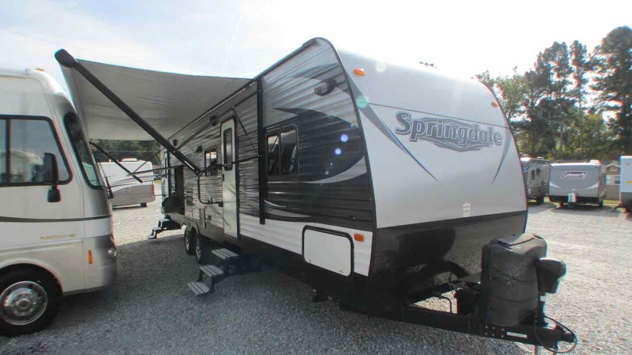 SOLD 2016 Keystone Springdale 310, Bunks, Slide, Outside Kitchen ...