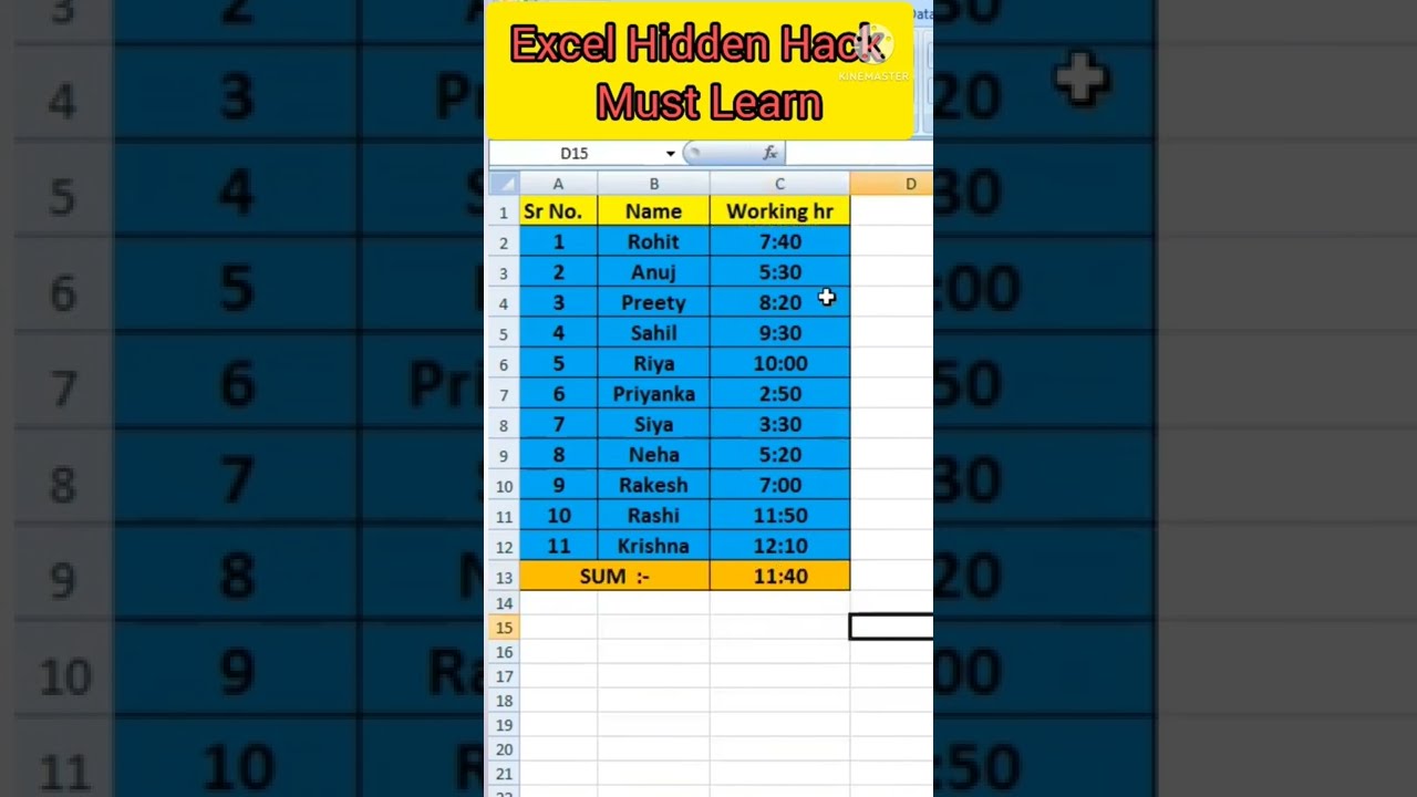 Calculating Sum Of Time In Excel shorts excel ytshorts YouTube Calculating Sum Of Time In Excel shorts excel ytshorts YouTube
