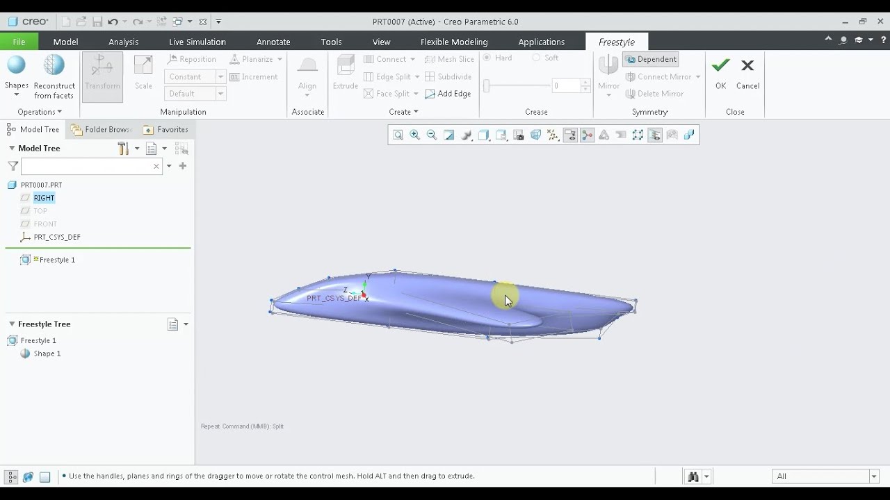 Creo Parametric Freestyle - YouTube