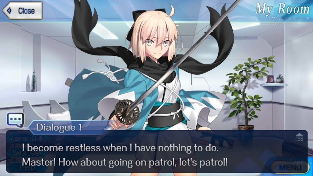 【FGO】Okita Souji (Saber) Dialogue Lines (My Room) Translation「/English ...