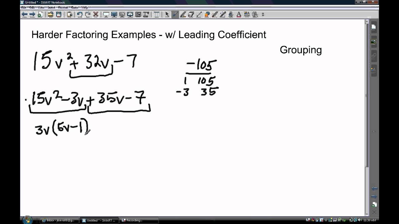 Harder Factoring Examples Grouping - YouTube