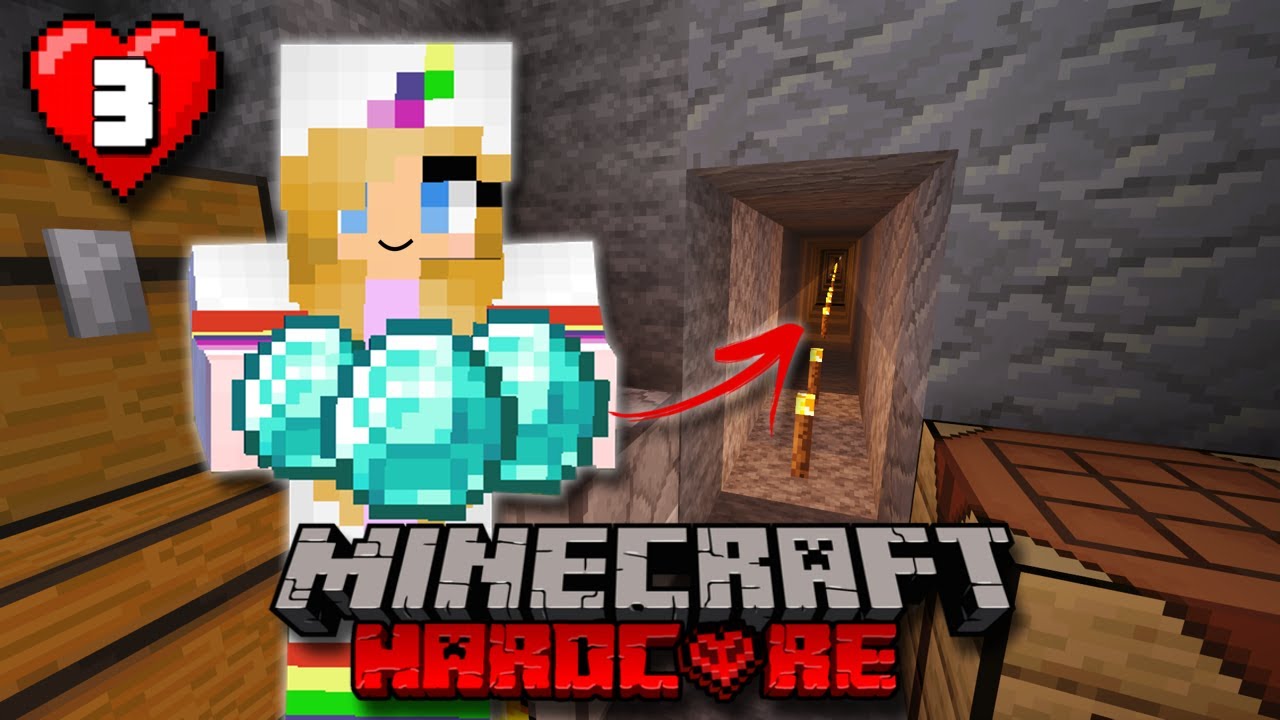 Minecraft Hardcore Ep.3 | First Diamonds! - YouTube
