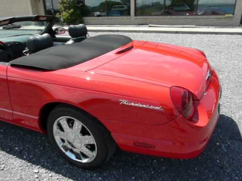 2002 Red Ford Thunderbird Convertible 20K miles - YouTube
