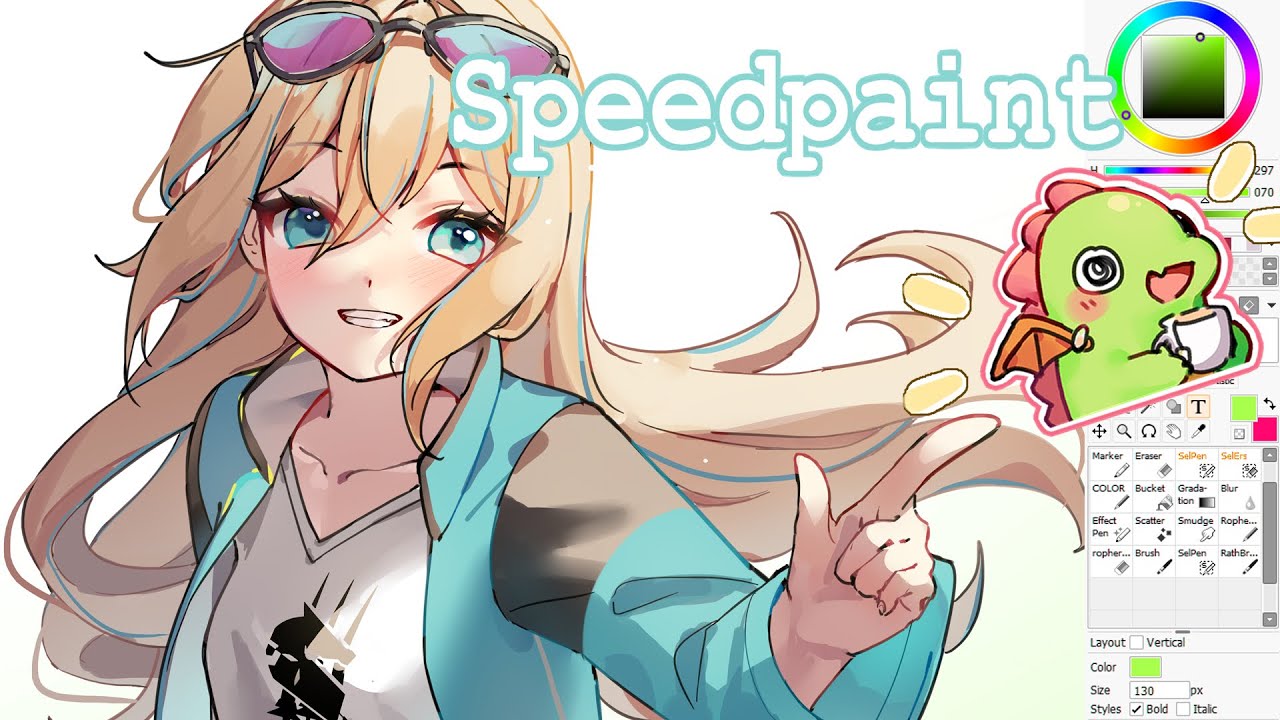 Smile! - Anime Girl - Speedpaint/Timelapse [Paint Tool Sai] - YouTube