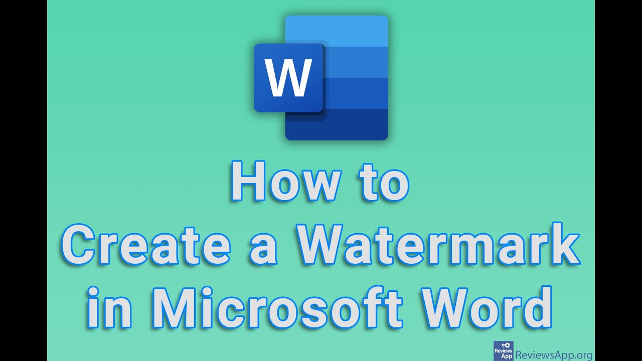 How to Create a Watermark in Microsoft Word - YouTube