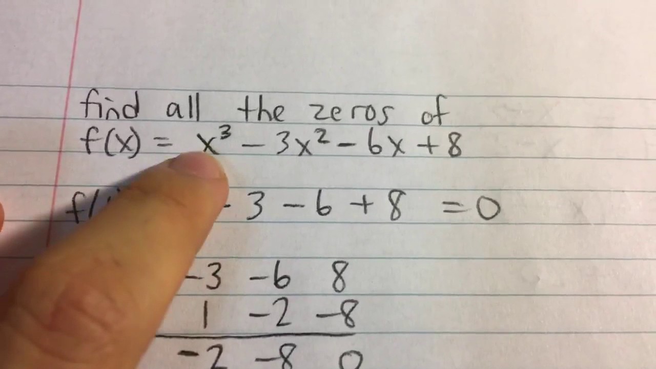Finding the Real Zeros of a Polynomial (Example) - YouTube