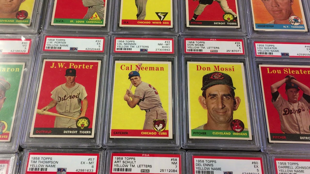 1958 Topps Yellow Letter Variation Set - YouTube