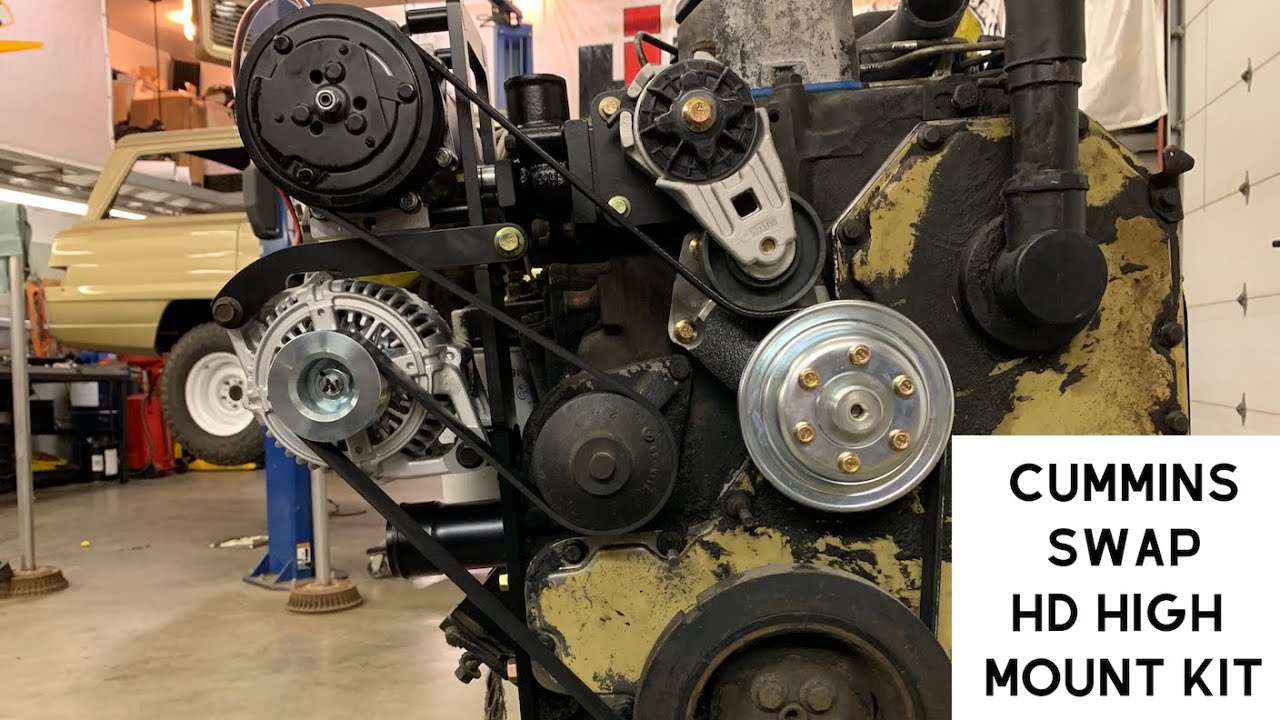 DIY Cummins Swap - Our HD High Mount AC Bracket Kit - YouTube