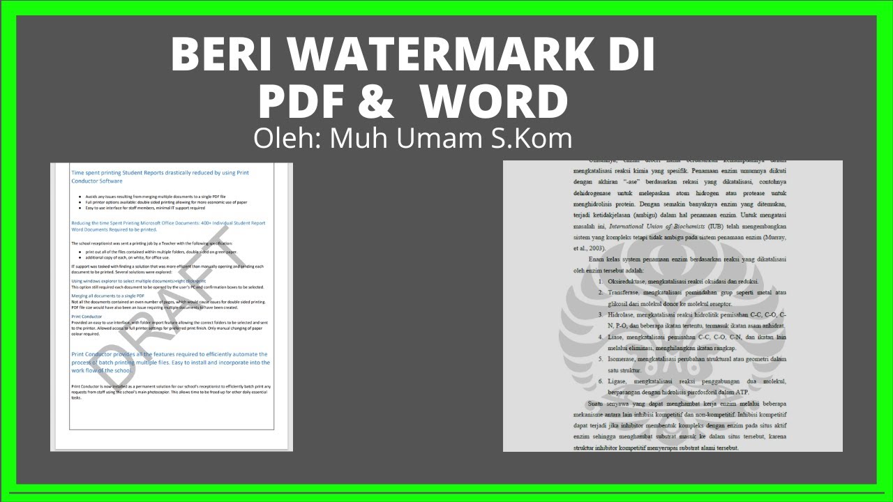 Cara membuat watermark di PDF dan Word Online dan Offline by SKOM - YouTube