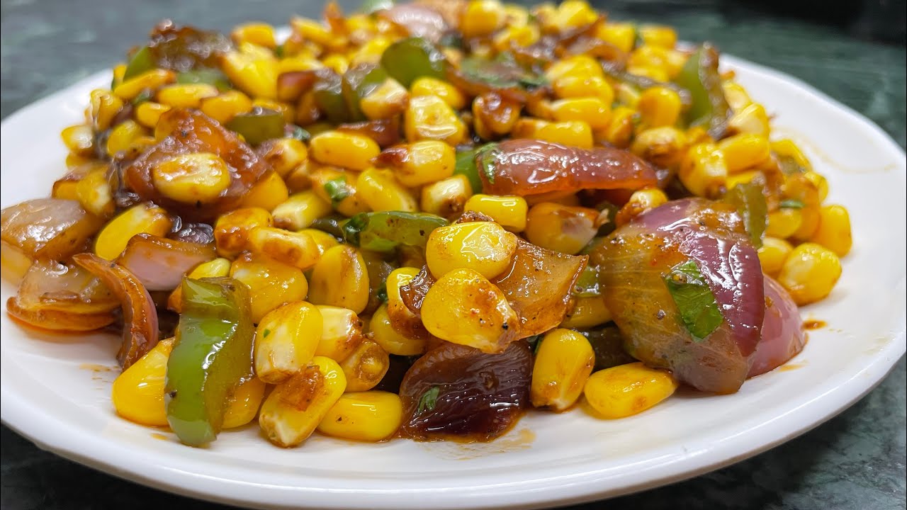 चिल्ली कॉर्न रेस्टोरेन्ट स्टाइल ।न मैदा न कॉर्न फलार ।Corn Chilli ...